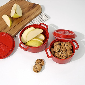 carrotez Snack Containers with lids Condiment Containers Easy to Clean Leak Proof BPA Free 2 Pack - Red