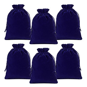 Lucky Monet 25/50/100PCS Velvet Drawstring Bags Jewelry Pouches for Christmas Birthday Party Wedding Favors Gift Candy Headphones Art and DIY Craft (100Pcs, Royal Blue, 4” x 6”)