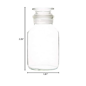 Deschem 60ml Laboratory Glass Reagent Bottle,Wide Mouth,With/Glass Ground Stopper