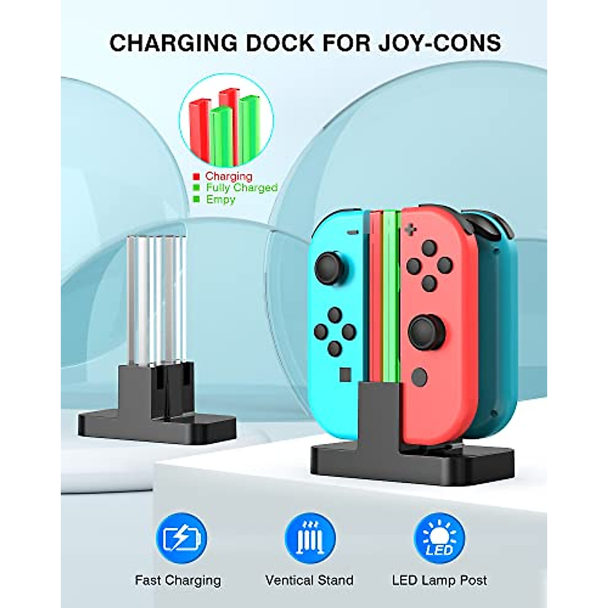 𝙎𝙬𝙞𝙩𝙘𝙝 𝙎𝙥𝙤𝙧𝙩𝙨 𝘼𝙘𝙘𝙚𝙨𝙨𝙤𝙧𝙞𝙚𝙨 𝘽𝙪𝙣𝙙𝙡𝙚 - HOZKAII 22 in 1 Family Accessories Kit Pack for Nintendo Switch/OLED Sports Games with Charging Dock, Game Guns, Tennis Rackets, Golf Clubs, Wrist Bands & Leg Strap