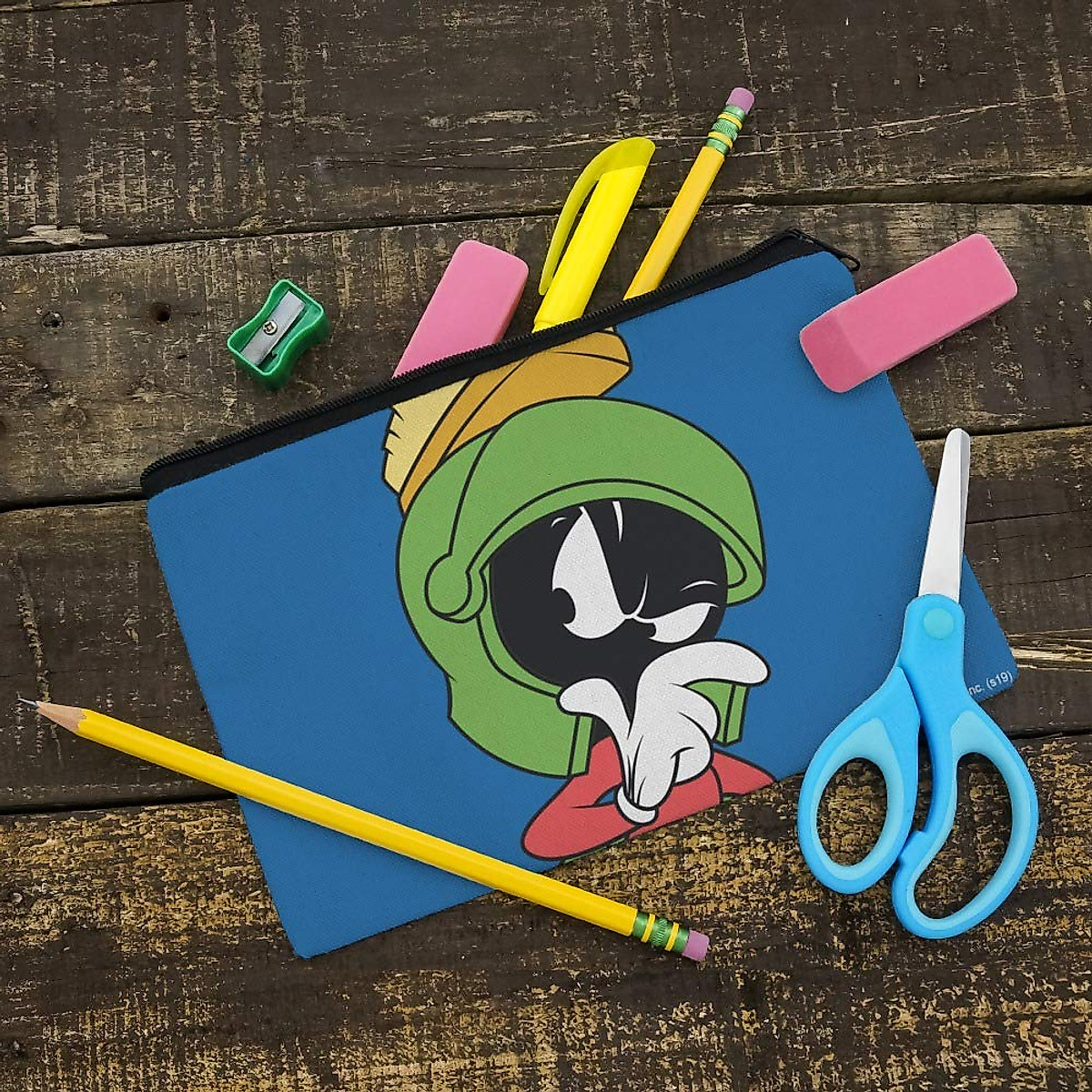 Looney Tunes Marvin The Martian Pencil Pen Organizer Zipper Pouch Case