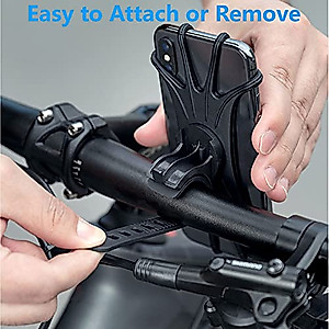 Kinizuxi Bike Phone Mount 2 Pack, Universal Bike Phone Holder Handlebar, 360°Rotation Silicone Bicycle Phone Mount Bike Cell Phone Holder for Bike Compatible with iPhone Samsung All Smartphones