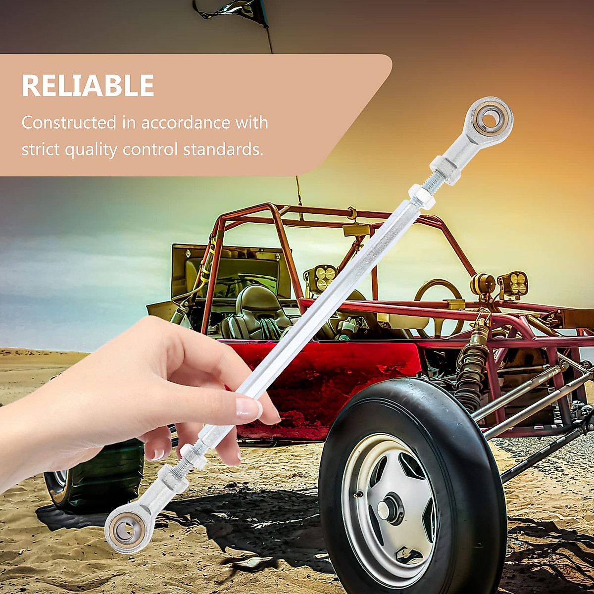 VICASKY 2Pcs Adjustable Steering Tie Rod Ball - Universal Tie Rod End Steering Kit Stainless Ateel Tie Rod for Go Kart Off Road ATV Accessories 290mm