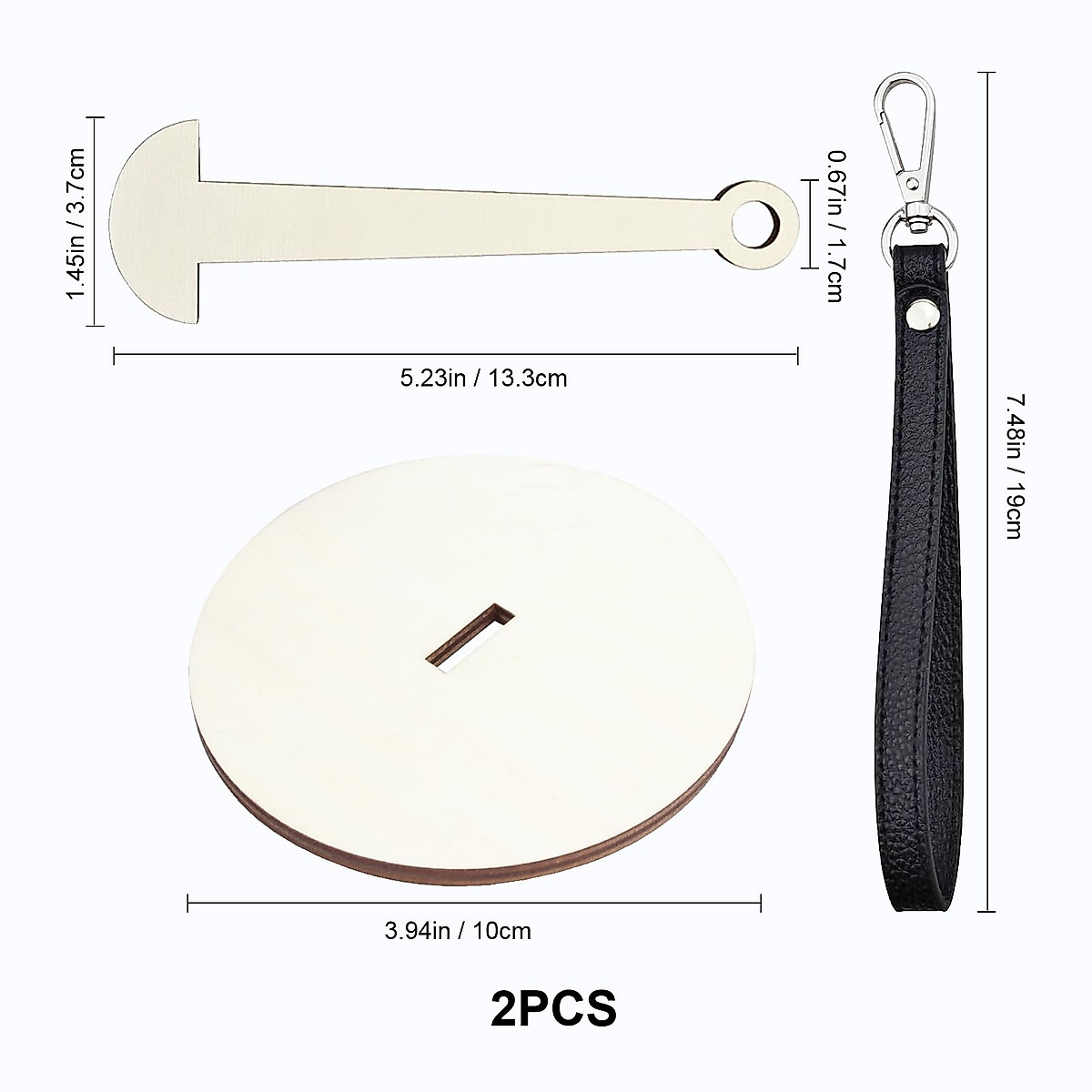 Lxmxgk 2PCS Portable Wrist Yarn Holder, Yarn Storage, Wooden Spinning Yarn Thread Holder, Yarn Holder with Leather Wrist Strap, Prevents Yarn Tangling and Misalignment Yarn Holder for Knitting