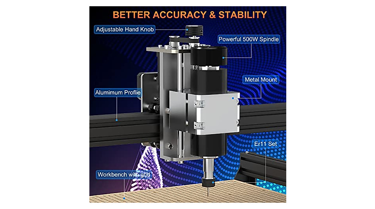 500W CNC Router Machine for Easy Metal & Wood Engraving