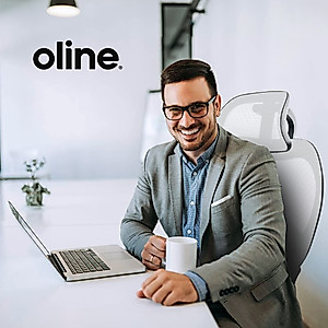 Oline ErgoPro Ergonomic Office Chair - Rolling Desk Chair with 4D Adjustable Armrest, 3D Lumbar Support and Blade Wheels - Mesh Computer Chair, Gaming Chairs, Executive Swivel Chair (White)