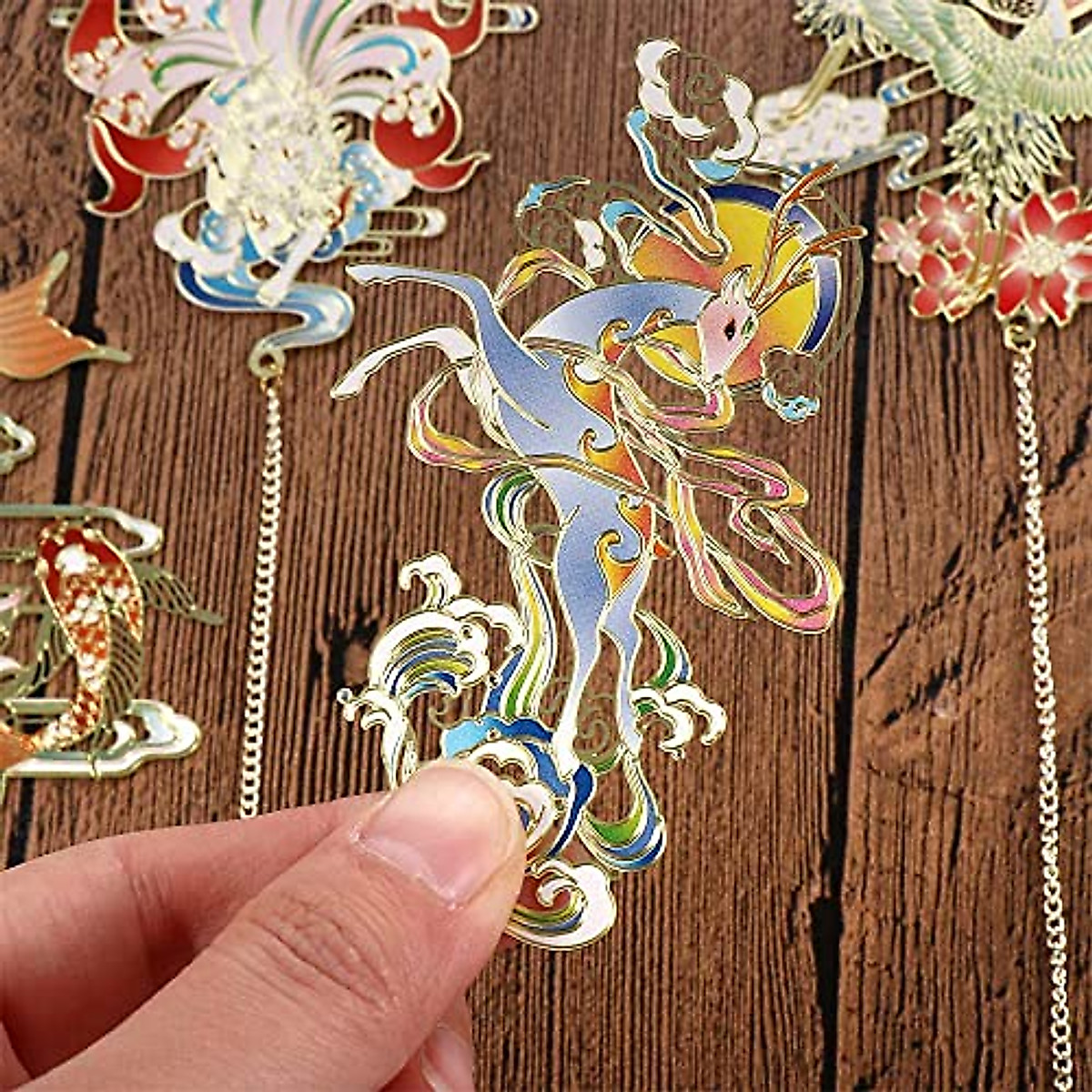 Vintage Metal Bookmark,Chinese Style Bookmark Creative Metal Hollow Brass Bookmark, for Women Men Readers(Dragon)