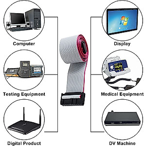 BLS 2.54mm Pitch IDC 20-Pin F/F Connector Extension Flat Ribbon Cable 150cm Length
