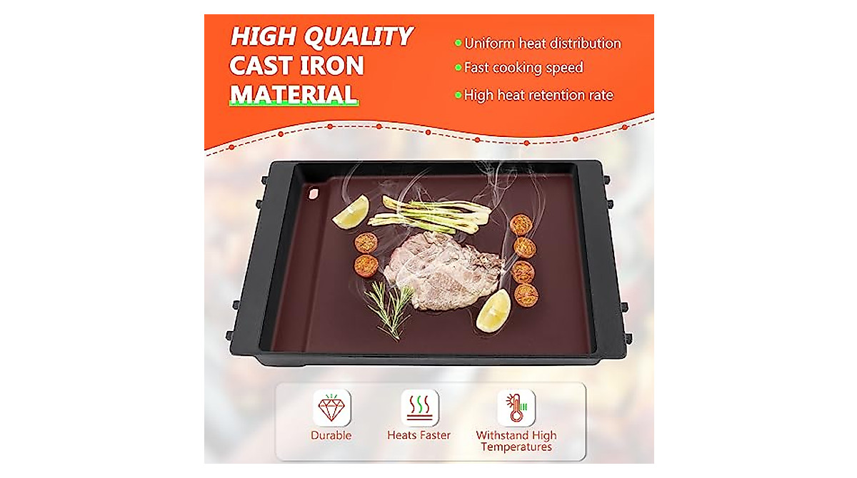 QuliMetal 7566 Cast Iron Griddle for Weber Genesis 300 Series - Durable ...