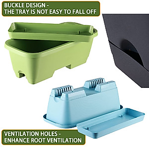 8-pack 15.6*7.5*5.9" Planter Boxes Outdoor Large,Window Box Planters Rectangle for Indoor Plants,Long Planter Box with Drainage Tray,Windowsill Herb Garden for Vegetables Succulents(Off-white)