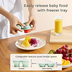 Momcozy 9-in-1 Baby Food Maker & Blender Set, 7-Second Quick Soft Food Prep for Baby, 20oz Baby Food Processor for Meat, Vegetable, Fruit with Baby Food Containers, Food Freezer Tray, Silicone Spoons