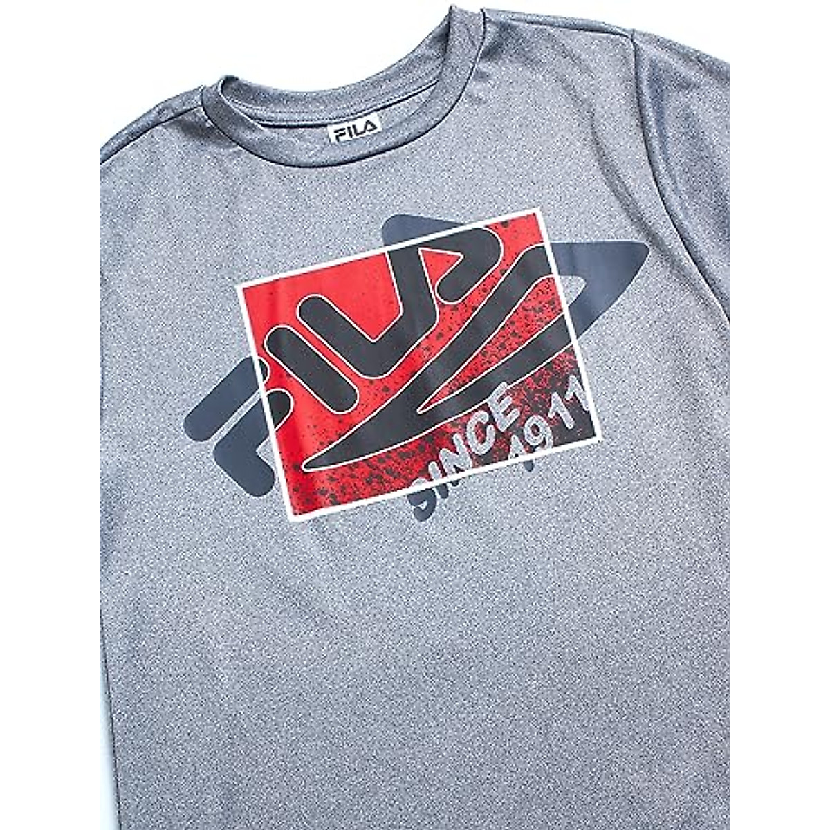 Fila Boys' Tracksuit Set - 3 Piece Short Sleeve Athletic Shirt, Tricot Jacket, Jogger Sweatpants for Toddlers & Boys (2T-16), Size 10-12, Racing Red