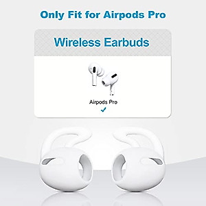 Acediar Two Pairs of AirPods Pro Ear Hooks Covers Fits for AirPods Pro Anti-Slip Ear Covers Accessories Running, Jogging, Cycling (White)