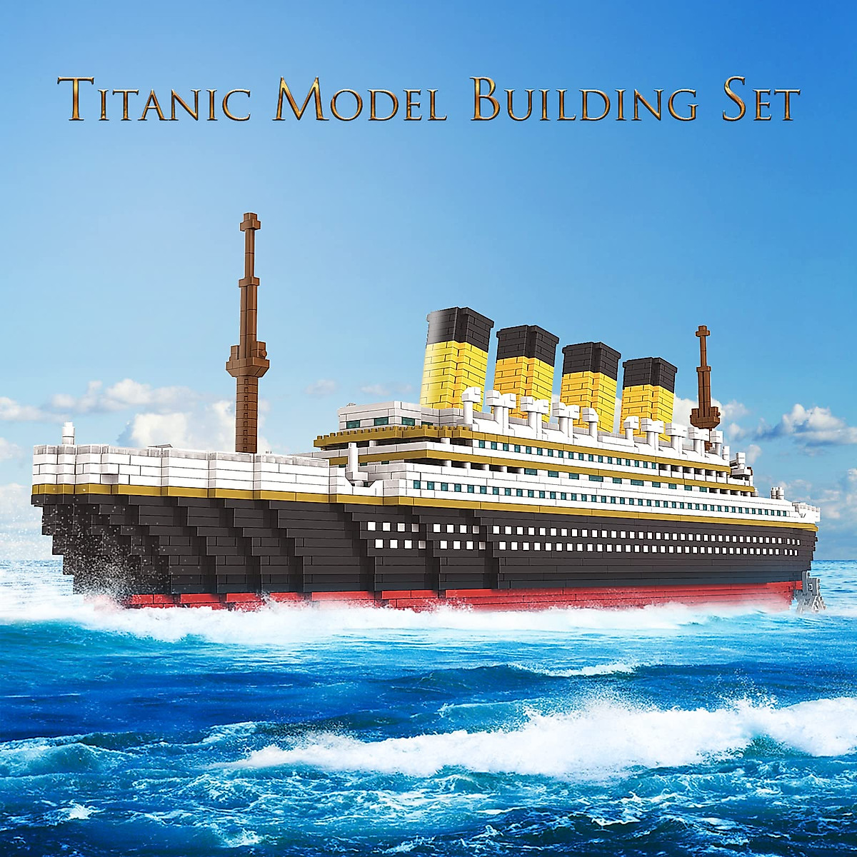 3800+ PCS Micro Blocks Titanic Model Building Set, Mini Building Bricks Titanic Toy Ship Block, 3D Puzzle Sets DIY Educational Toys Gift for Adults and Kids Age 8+