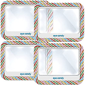 Eye Candy AS-SEEN-ON-TV Full Page Book Magnifier and Light to See Pages 3X Bigger, Optical Grade, Anti-Glare Page Magnifier & Book Light with Dimmable Brightness, 4 Pack