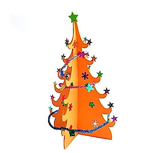 Garneck 4pcs Mini Christmas Pine Tree Mini Desk Felt Christmas Craft Xmas Craft Supplies DIY Christmas Ornament DIY Material Set Christmas Tree Self Made Decorate Desk Christmas Tree