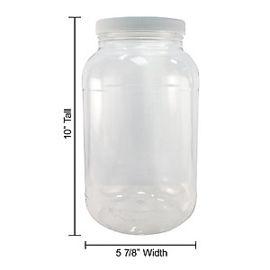 Pinnacle Mercantile Crystal Clear PET Plastic Jars with Screw on Lids 64 oz Set of 3 Wide Mouth