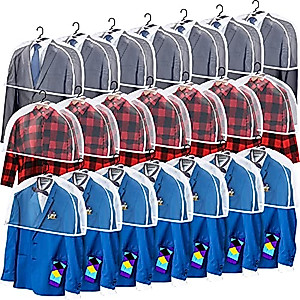 50 Pieces Shoulder Cover for Clothes Closet Bulk, Plastic Hanger Covers for Hanging Clothes Breathable Shoulder Garment Dust Cover Protectors for Men Women Suit Coats Jackets Dress Storage