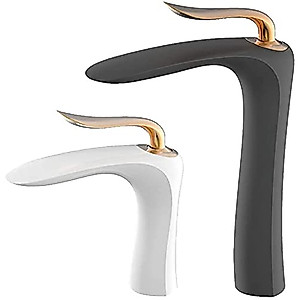 JBQ Bathroom Faucets Bathroom Sink Faucet Bathroom Basin Brass Faucet Sink Faucet hot and Cold Single Handle countertop Installation Toilet Crane Faucet (Color : Black Gold S)