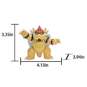 RGVV Yellow Bowser Action Figure The King of The Dark Kingdom Can Breathe Fire in The Movie 4"