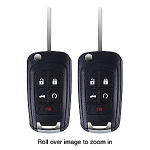 Car Keyless Entry Uncut Key Fob fit 2010-2016 Chevy Camaro Equinox Cruze,12-2016 Chevy Malibu Buick Lacrosse Verano(OHT01060512 5Buttons) 2 Pack