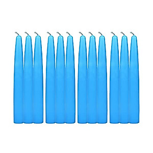 Zest Candle 12-Piece Taper Candles, 6-Inch, Light Blue