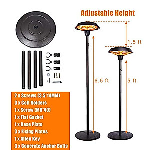 Star Patio Outdoor Freestanding Electric Patio Heater, Tabletop Heater, Infrared Heater, Hammered Bronze Finished, Portable Heater Suitable as a Balcony Heater, 1566 WHOLE SET