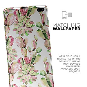 DesignSkinz Watercolor Cactus Succulent Bloom V2 Protective Vinyl Decal Wrap Skin Cover Compatible with The Samsung Galaxy S20 (Screen Trim & Back Glass Skin)