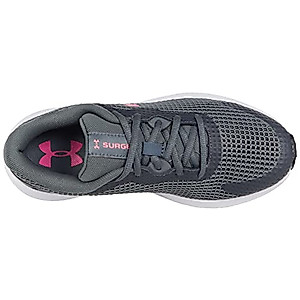 Under Armour Women's Surge 3 Sneaker, (103) Pitch Gray/White/Cerise, 8.5