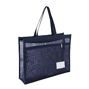 WOLUNSI Large Mesh Art Portfolio Tote Zipper Bag, Light Weight 13x17 Carrying Storage Pouch For Poster, Sketching, and Drawing with Label
