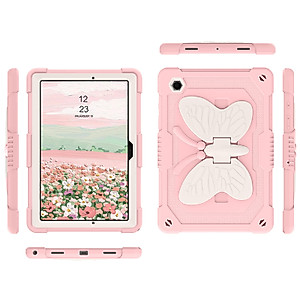 YINLAI for Galaxy Tab A8 10.5 Case,Samsung Galaxy Tab A8 Case Kid Girl Women Children Butterfly Kickstand Shockproof Protective Tablet Cover for Samsung Tab A8 10.5 inch 2022 [SM-X200/X205/X207],Pink