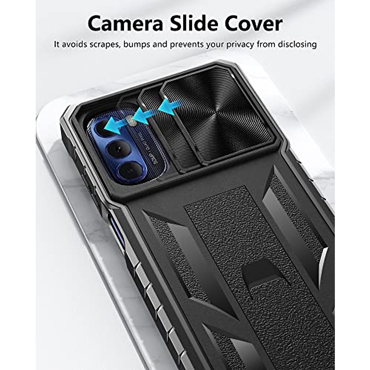 for Motorola Moto G-Stylus 4G-2022 Case: Military Grade Drop Proof Protective Rugged TPU Matte Shell | Thin Shockproof Durable Protection Tough Cell Phone Cover with Built-in Kickstand (NOT 5G)