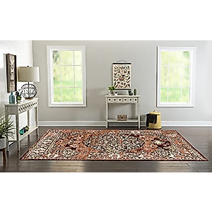 Linon RUGVT5081 Vintage Collection Nain RD 8x10, Red, 8' x 10'