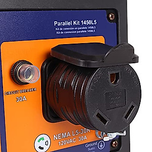 Journeyman-Pro RV 50 Amp Inverter Generator Parallel Kit, 125 VAC NEMA 14-50/L5-30/TT-30 Female -Portable Power Cord Electrical Plug Converter/Adapter Connection Kit 30A RV Ready (50/30 AMP)