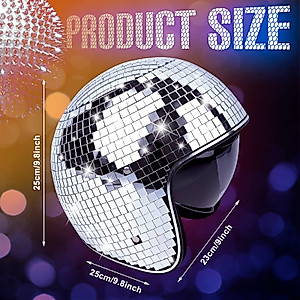 Disco Helmet with Retractable Visor Glitter Mirror Glass Punk Costume Hat for Bar DJ Club Party