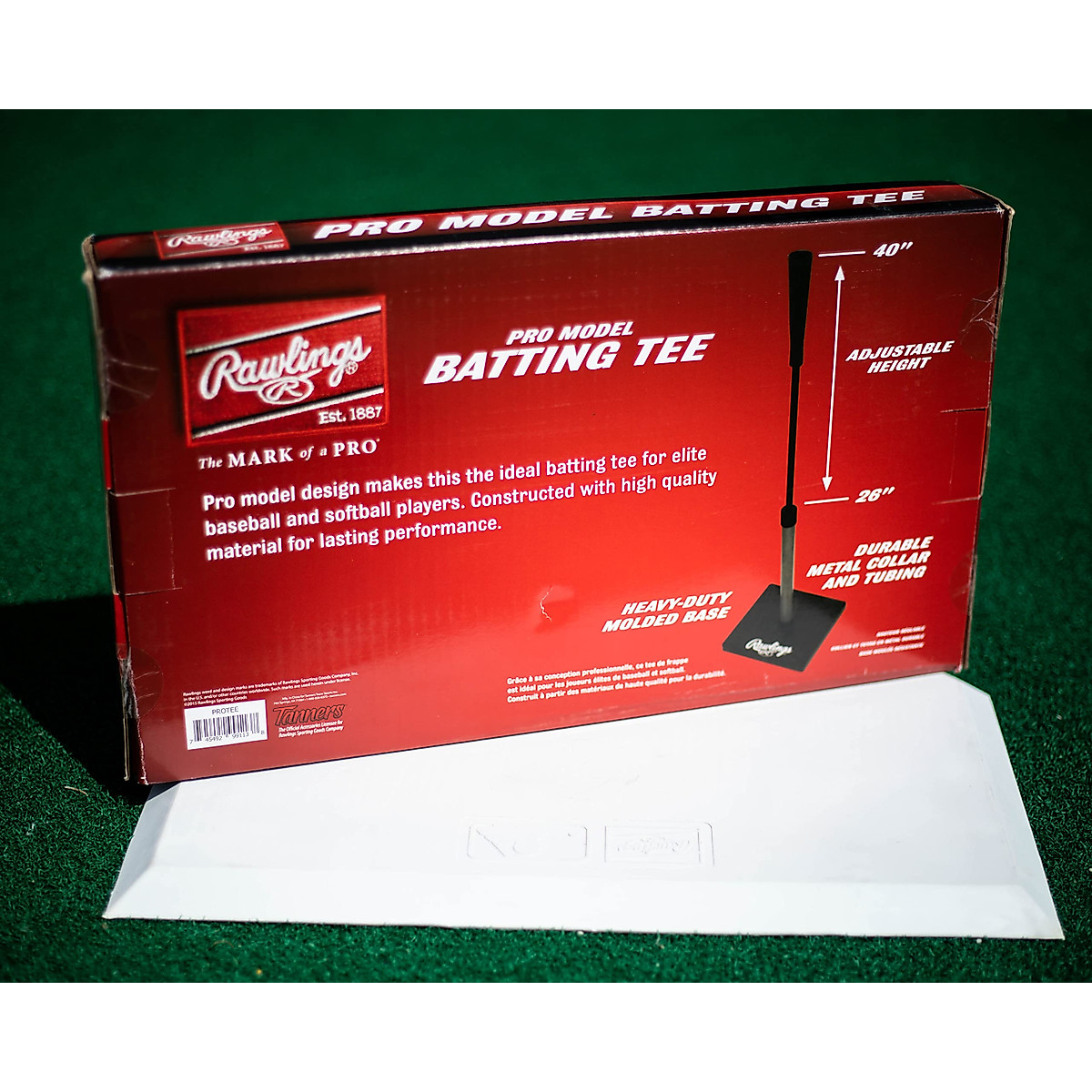 Rawlings | PRO MODEL Batting Tee | Heavy Duty Base | Adjustable Height 21"-36"