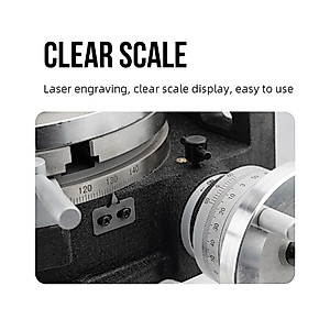 5' HV5 127 mm Indexing Turntable (Vertical and Horizontal) with 100 mm CNC Lathe Chuck for Grinding Mills(HV5 K11-100 3 Jaw)