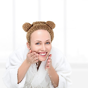 Mobestech Adorable Bear Ears Hairband for Women & Girls - Face Washing Spa Makeup Headband