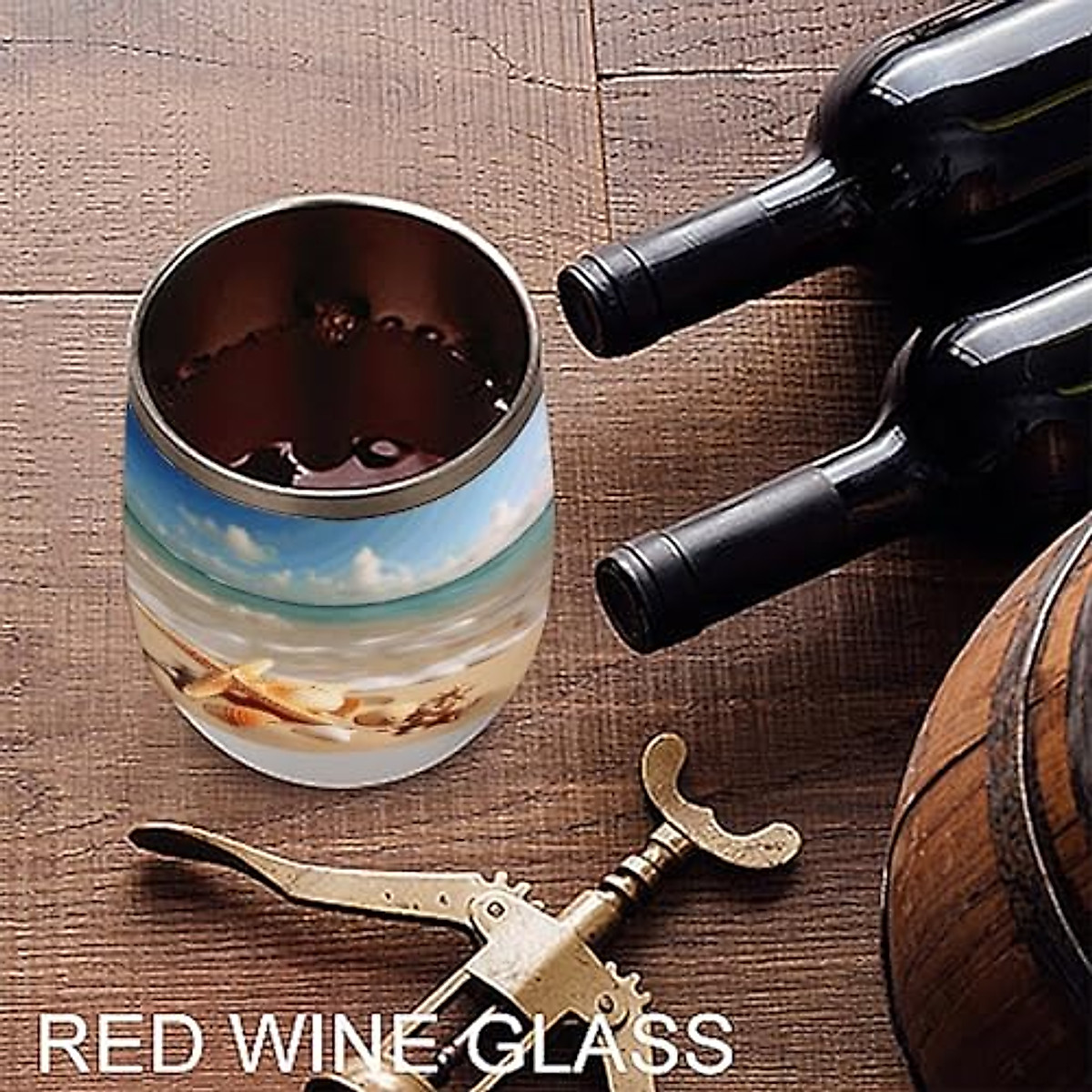 WYUSPGK 304 Stainless Steel Insulated Cup, Seashells Starfish on Beach Print Smooth Rim, Durable & Reusable - Perfect for Office, Home, And Travel