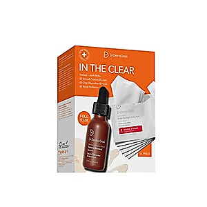 Dr. Dennis Gross In The Clear Retinol + AHA/BHA SetL Alpha Beta Extra Strength Daily Peel (14 Packettes) + Advanced Retinol + Ferulic Texture Renewal Serum (full size 1 oz)