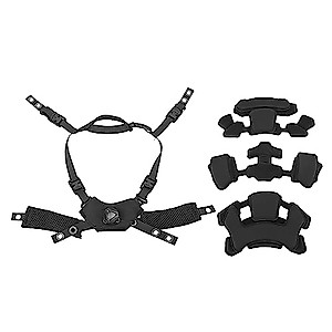 Helmet Pad Kit, Helmet Dial Suspension System Chin Strap Strong Compatibility Exquisite Workmanship Soft Comfortable for Fast for Wendy (Black Sponge)