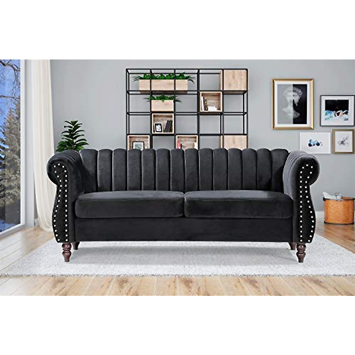 US Pride Furniture S5644-SF+LV Sofas, Black
