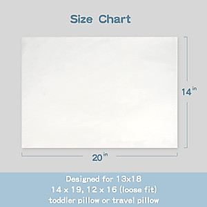 Organic Cotton Toddler Pillowcase 2 Pack, 14 x 20 Travel Pillow Case Cover for Babies, Kids, Boys and Girls, Soft and Breathable Small Pillow Cases with Envelope Closure, Ivory