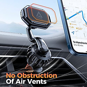 Magnetic Phone Holder for Car, ADIUPUL [Upgraded Clip] Magnetic Car Mount [360° Unobstructed] Magnet Phone Holder for Car, Magnet Phone Holder for Car Compatible with 4-6.7 inch Smartphone and Tablets