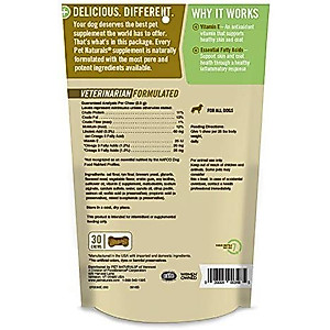 Pet Naturals of Vermont 3 Pack of Skin + Coat for Dogs, Skin and Coat Health Supplement, 30 Chews Per Pack