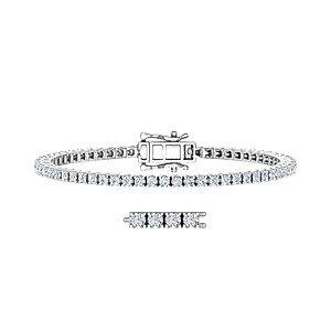 FINEROCK 2 Carat Diamond Tennis Bracelet in 10K White Gold (7.25 Inch)