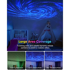Star Projector Galaxy Projector, Happy Birthday Decorations Gift Night Light with Remote Nebula Starry Light Projector Twinkling Ceiling Stars Projection for Home Gaming Bedroom Kids Room Decor Light