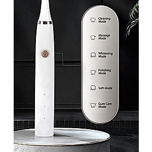 Electric Toothbrush for Adults, 4 Brush Heads and Travel case, 2 Hours Fast Charge for 50 Days, 6 Adjustable Modes Built-in 2-Minute Smart Timer IP7 Waterproof 36000 VPM Deep Clean (Pink)