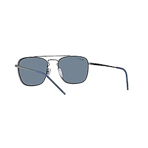 Ray-Ban RB3588 Square Sunglasses, Gunmetal/Dark Blue Polarized, 55 mm