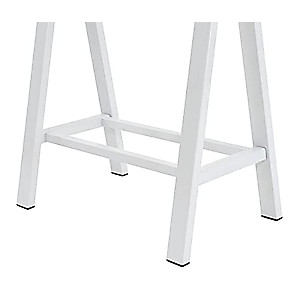 OSP Home Furnishings Middleton 47 Inch Desk with Clear Beveled Glass Top, White Base